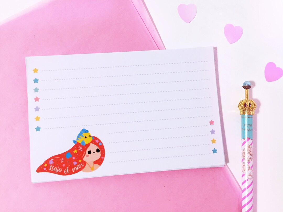Memo Pad Ariel, Little Mermaid, List Handmade, 20 Sheets, Notepad ...