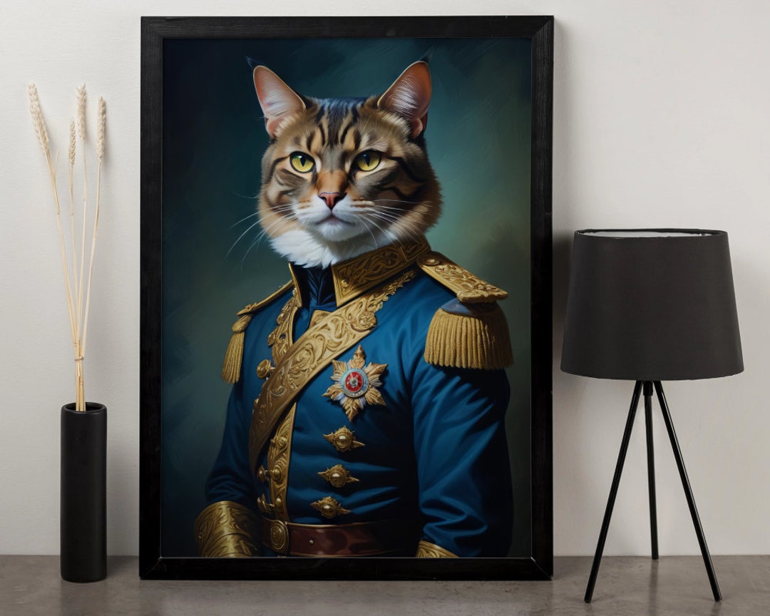 Regal Cat Commander Digital Download Artwork - Etsy