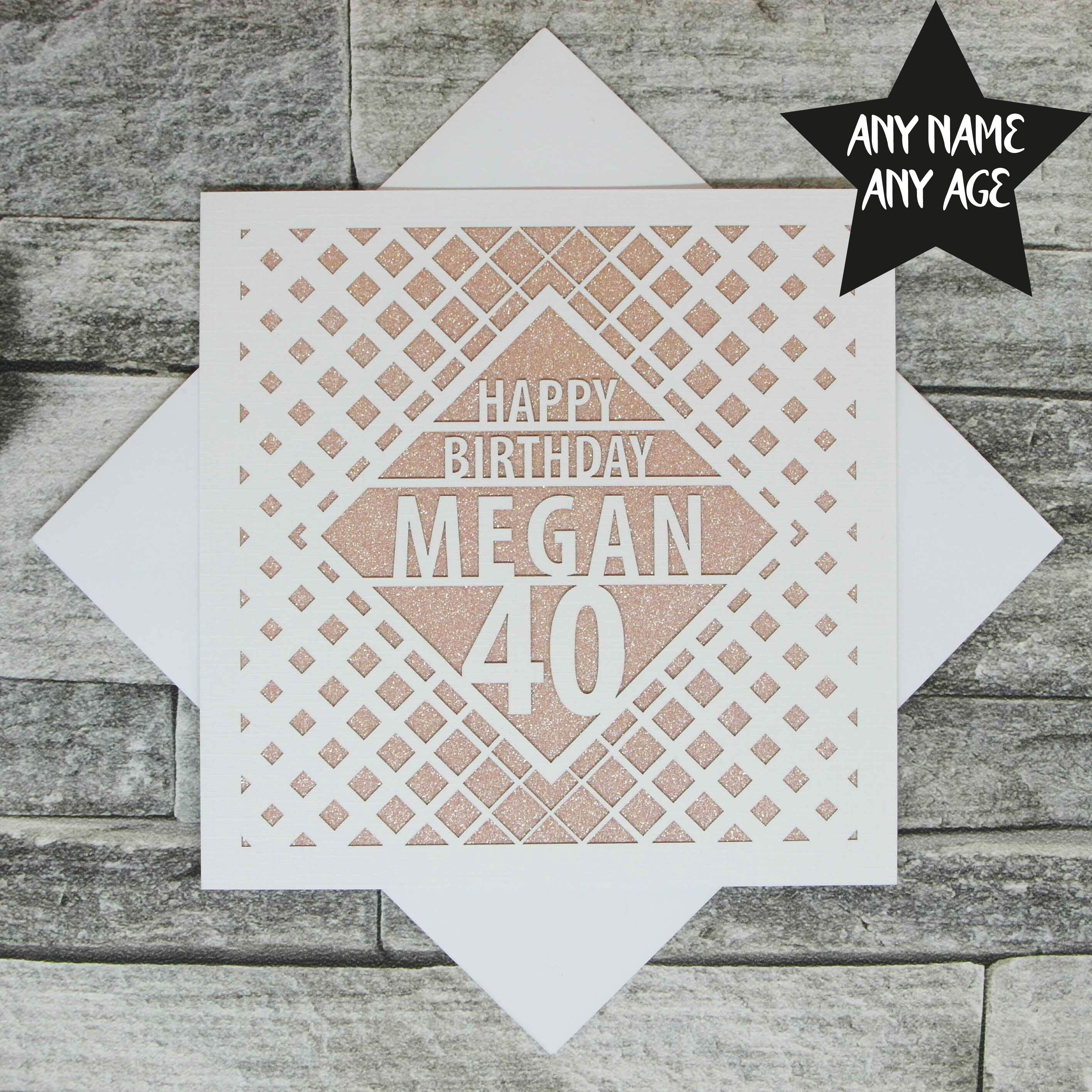 Personalised 40th Birthday Card 40th Birthday Card Age 40 - Etsy