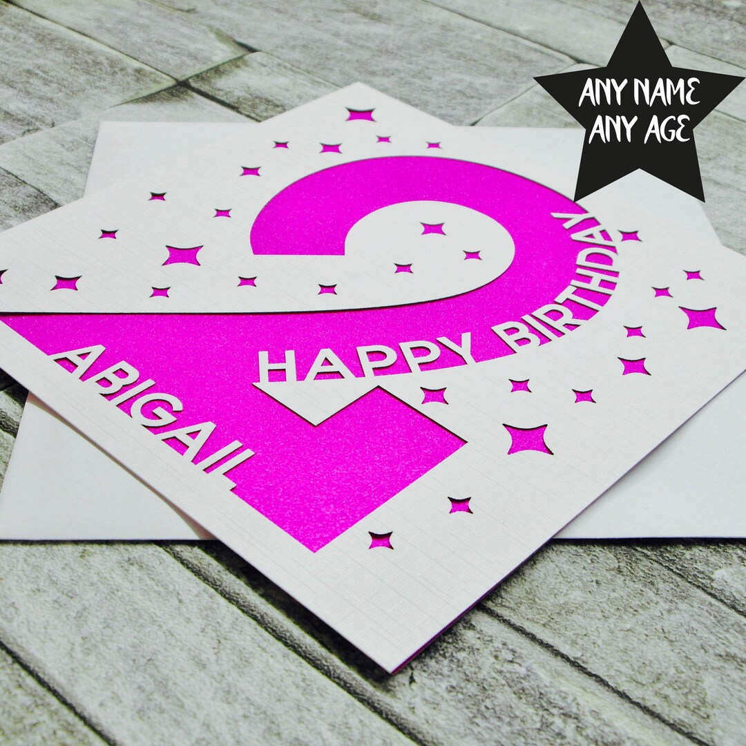 Personalised Birthday Card, 2nd Happy Birthday Card, Custom 2nd ...