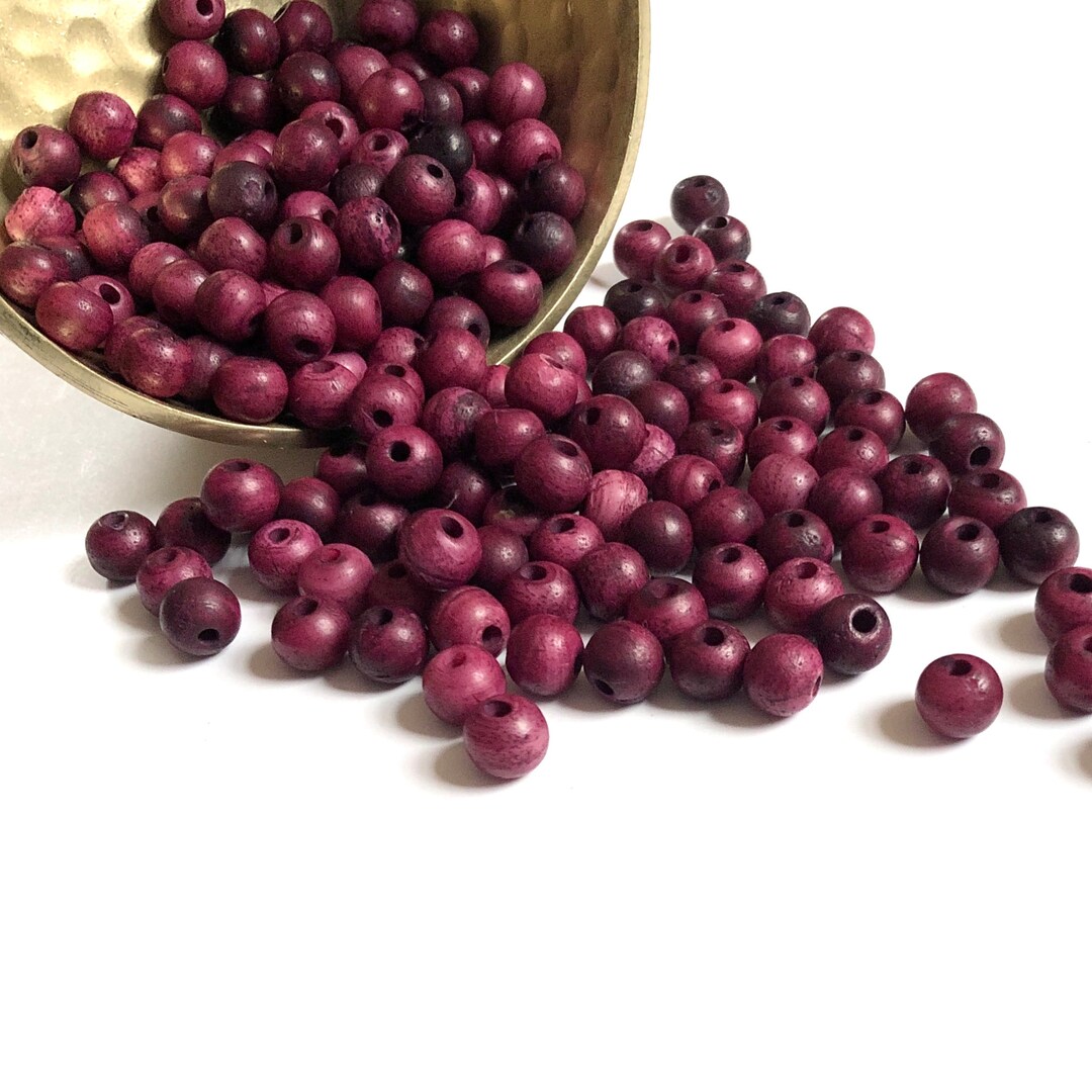 DYED BONE BEADS | 8mm Dyed Bone Beads in Boysenberry (package of 50) - Etsy