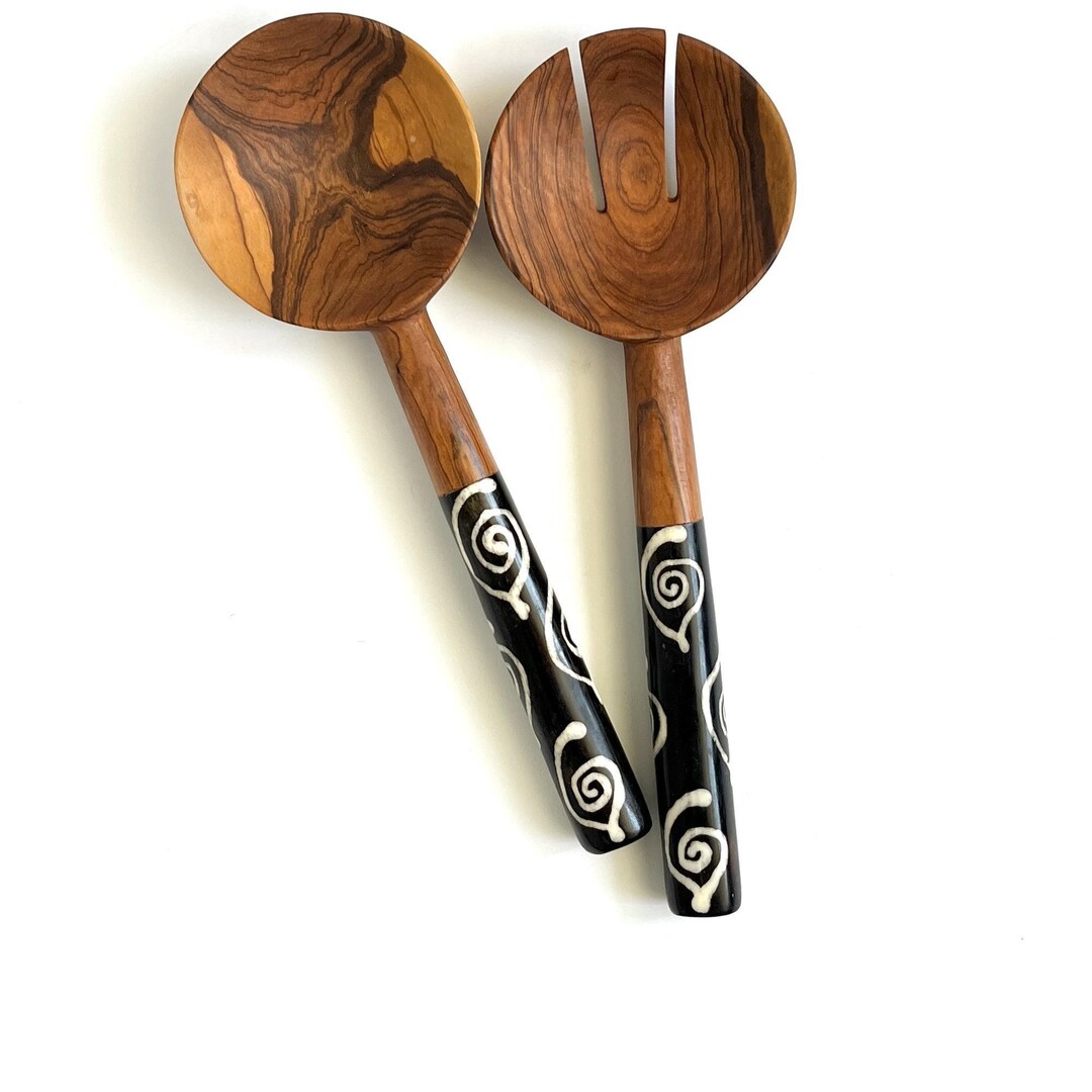 BATIK SERVING UTENSILS Set of Extra Large Batik Bone - Etsy