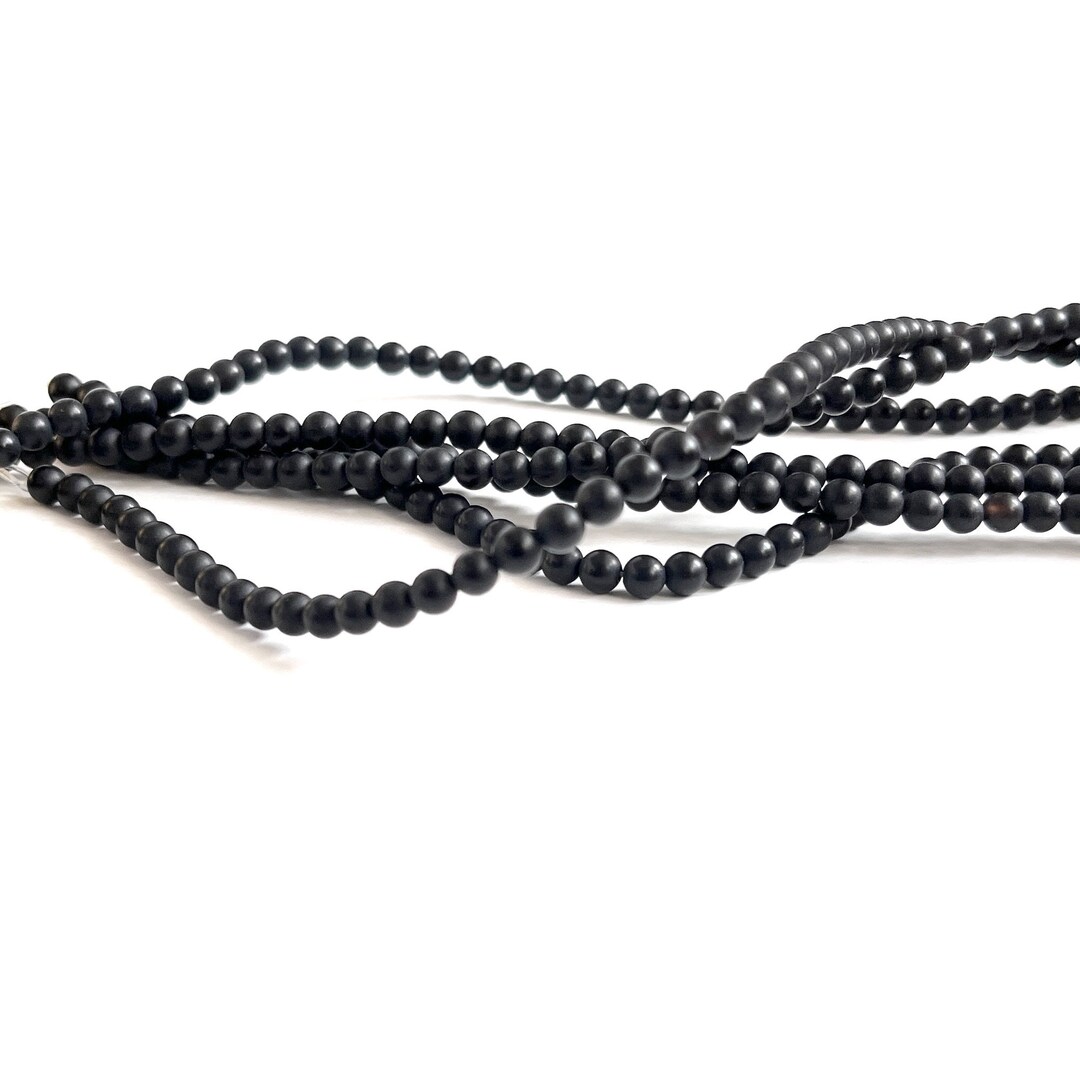 AGATE BEADS 4mm Smooth Round Matte Black Agate Beads 7.75 Strand - Etsy
