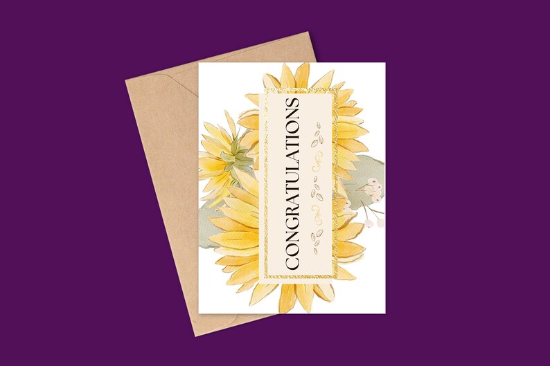 Sunflower Congratulations Greeting Card Ex-seeding Expectations, Garden ...