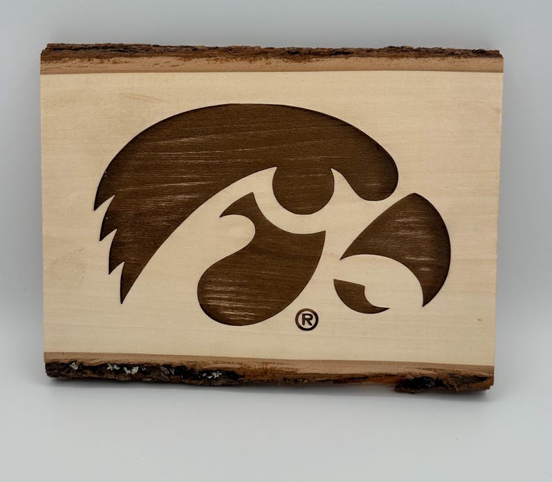 Iowa Hawkeye Tigerhawk Laser Engraved Live Edge Wall Decor *fully ...