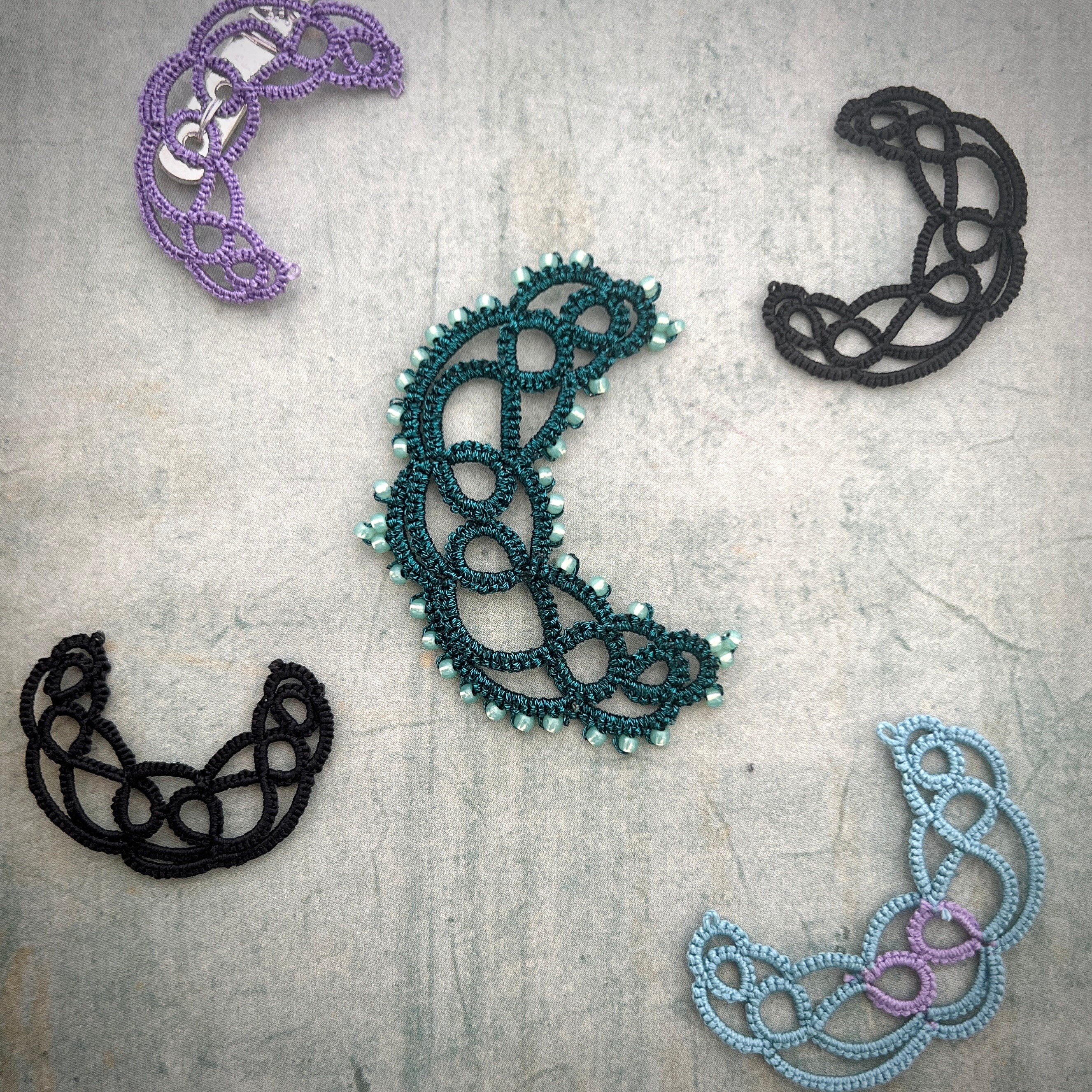 Tutorial, Pattern for Tatting Shuttle Earrings in Moon Shape - Etsy