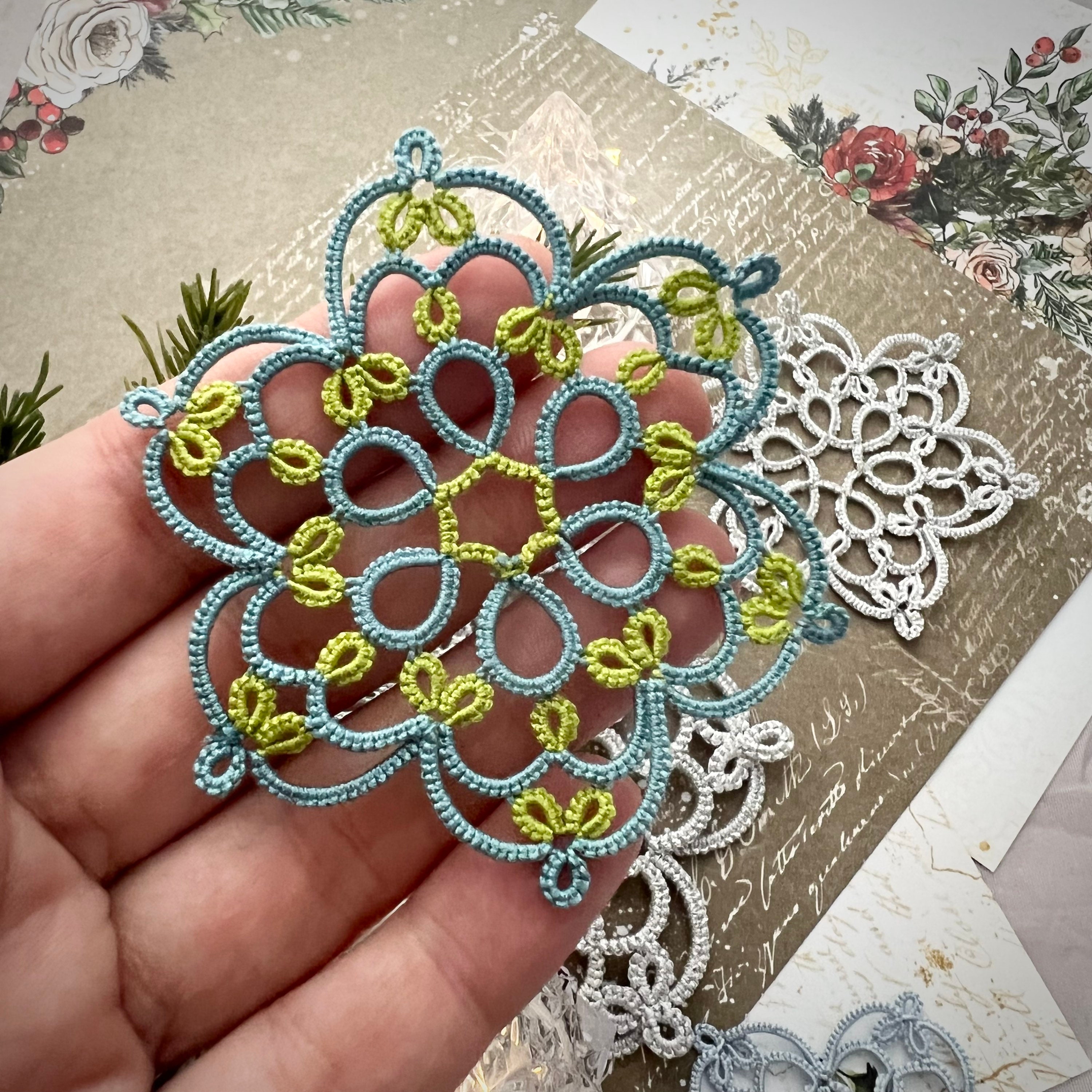 Tatting Shuttle Pattern for Christmas Star V, Step by Step Tutorial PDF ...