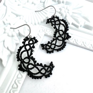Tutorial, Pattern for Tatting Shuttle Earrings in Moon Shape - Etsy