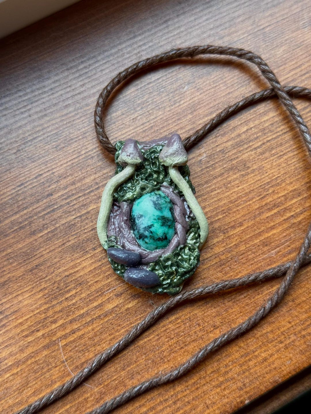 Nature’s Wisdom-african Turquoise and Polymer Clay Necklace - Etsy