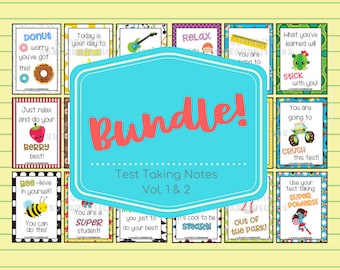 Test Taking Notes Vol. 1 Encouragement Notes 9 Designs 6 Blank ...