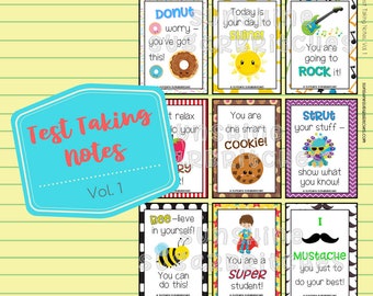 Test Taking Notes Vol. 1 & 2 Encouragement 18 Designs 6 Blank PRINTABLE ...