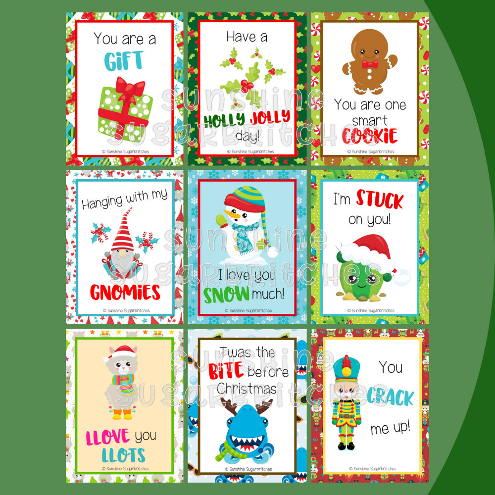 Christmas Lunchbox Notes Vol 1 PRINTABLE Lunch Box Notes Holidays ...