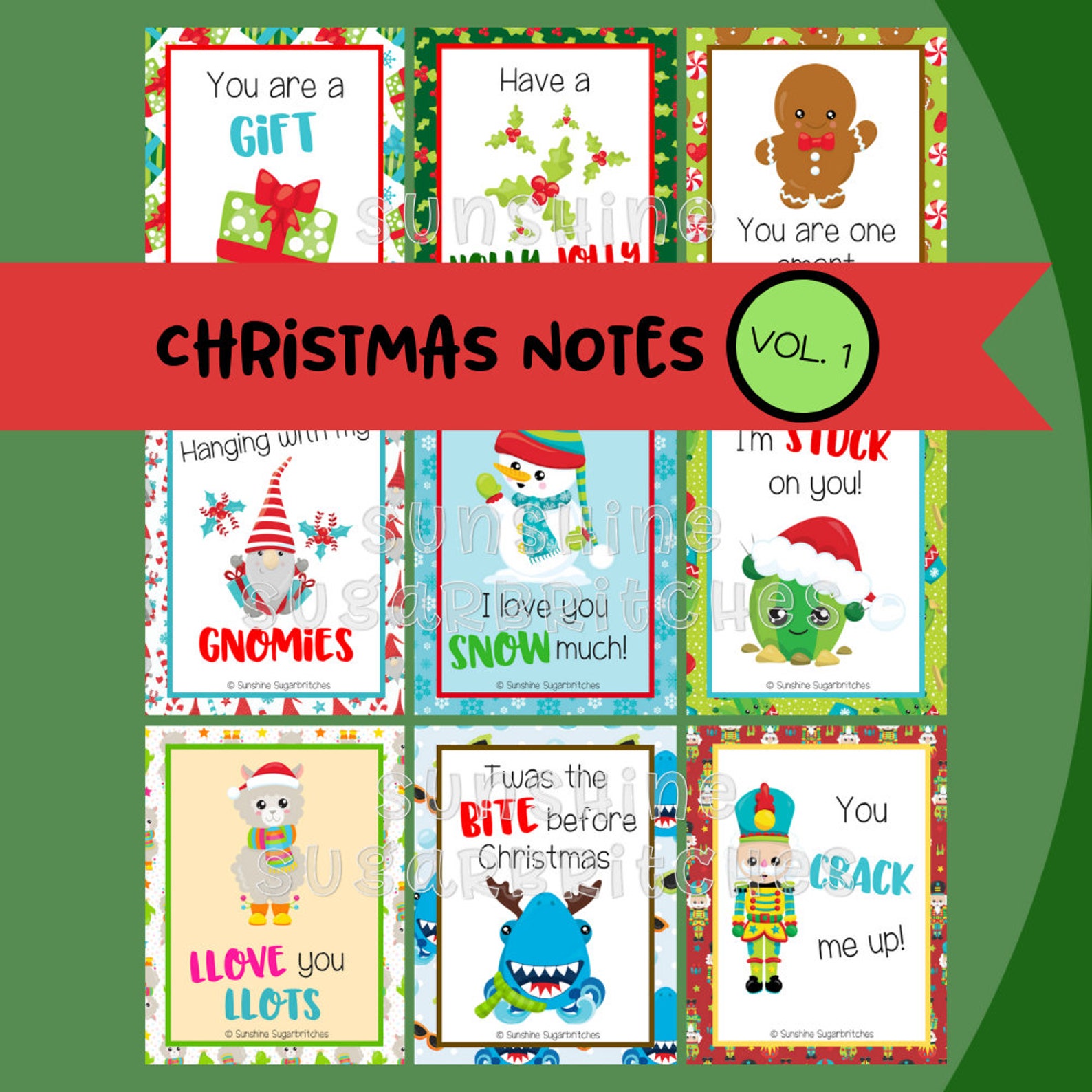 Christmas Lunchbox Notes Vol 1 PRINTABLE Lunch Box Notes - Etsy