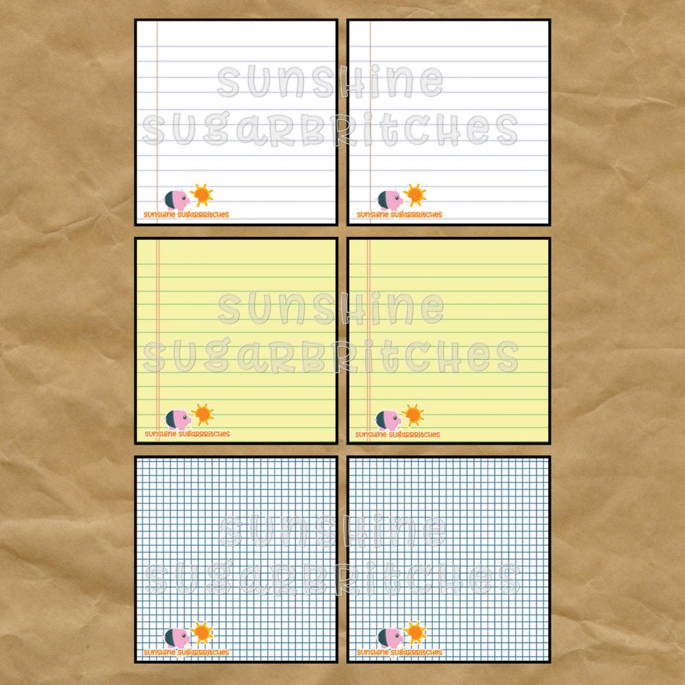 Sweet Notes Set 12 Lunchbox Notes 9 Designs 6 Blank PRINTABLE | Etsy