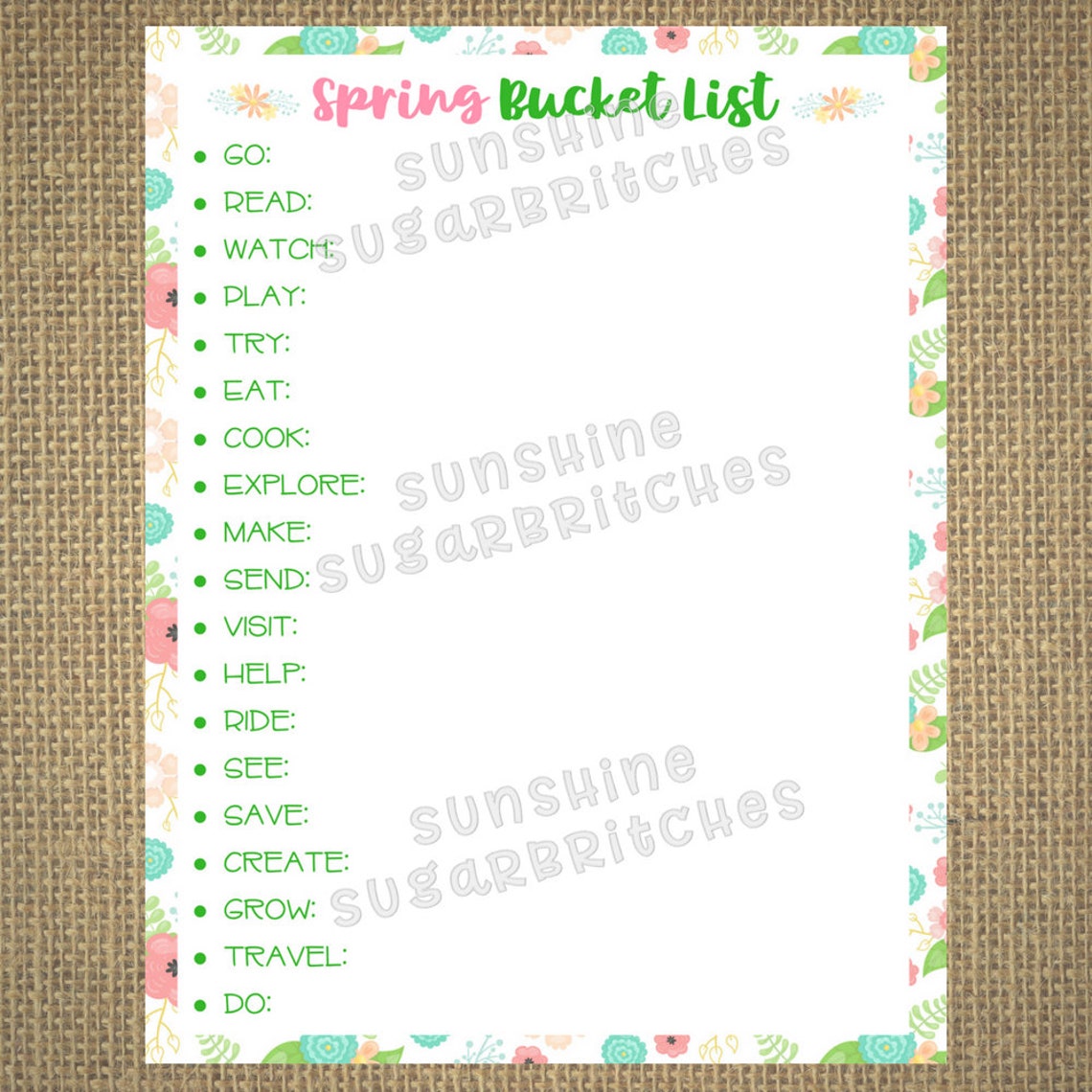 Seasonal Bucket List Bundle Fill in Editable PRINTABLE Goals - Etsy