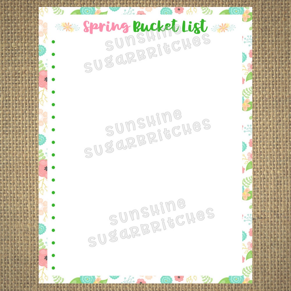 Seasonal Bucket List Bundle Fill in Editable PRINTABLE Goals INSTANT ...