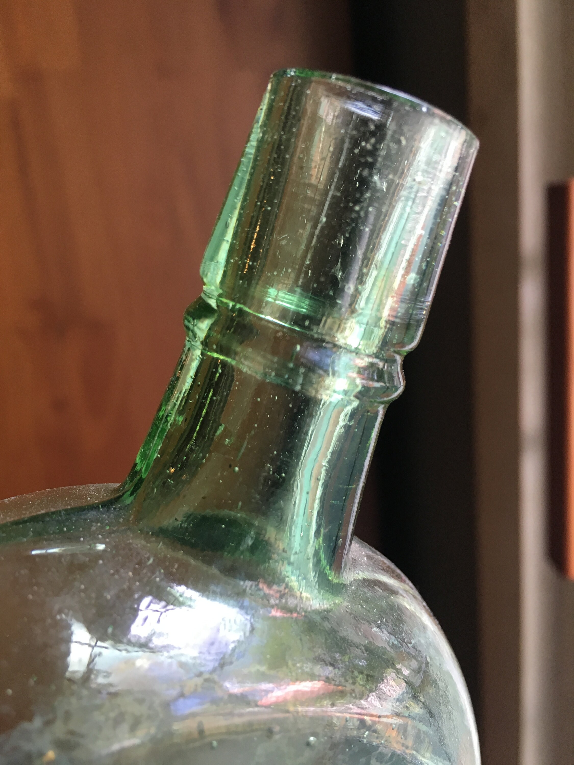 Vintage RARE Coffin FLASK Moss Green 1880's With Beautiful Amber ...