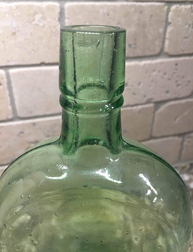 Vintage RARE Coffin FLASK Moss Green 1880's With Beautiful Amber ...