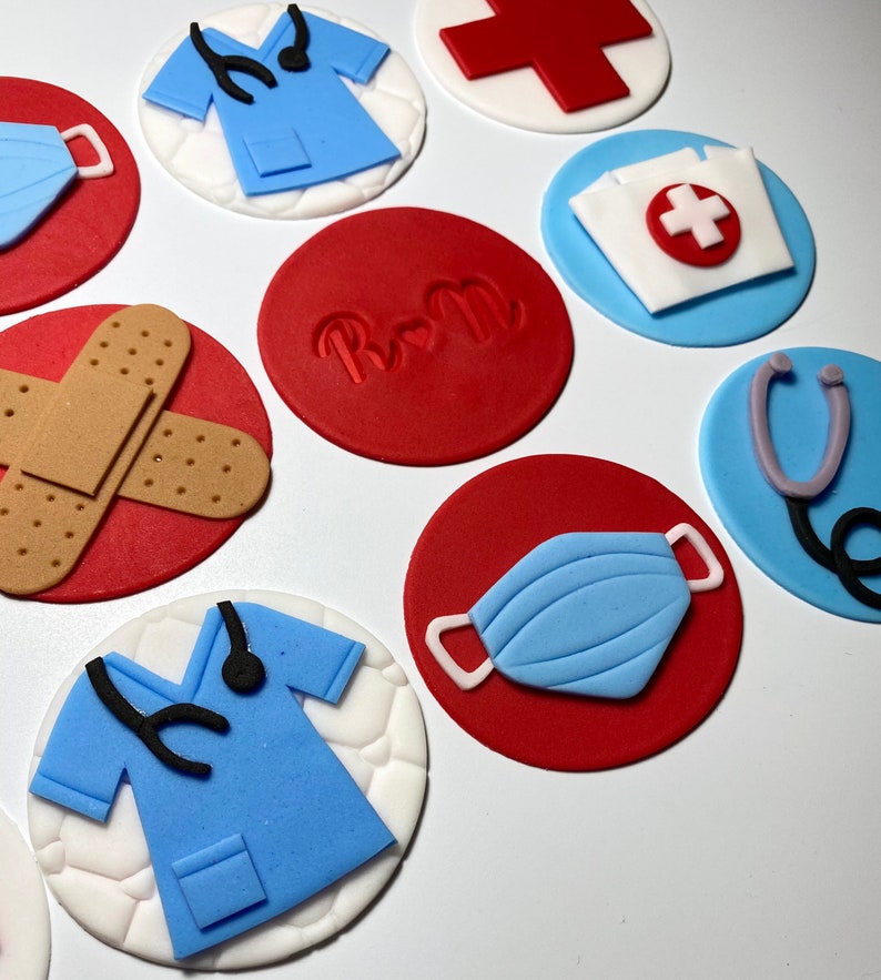 Nurse Themed Edible Cupcake, Cookie or Cake Toppers - Etsy