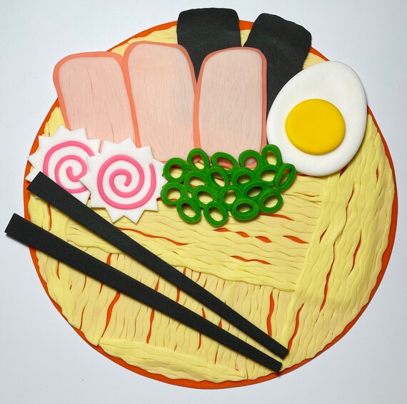 Edible Fondant Ramen Themed Cake Topper | Etsy