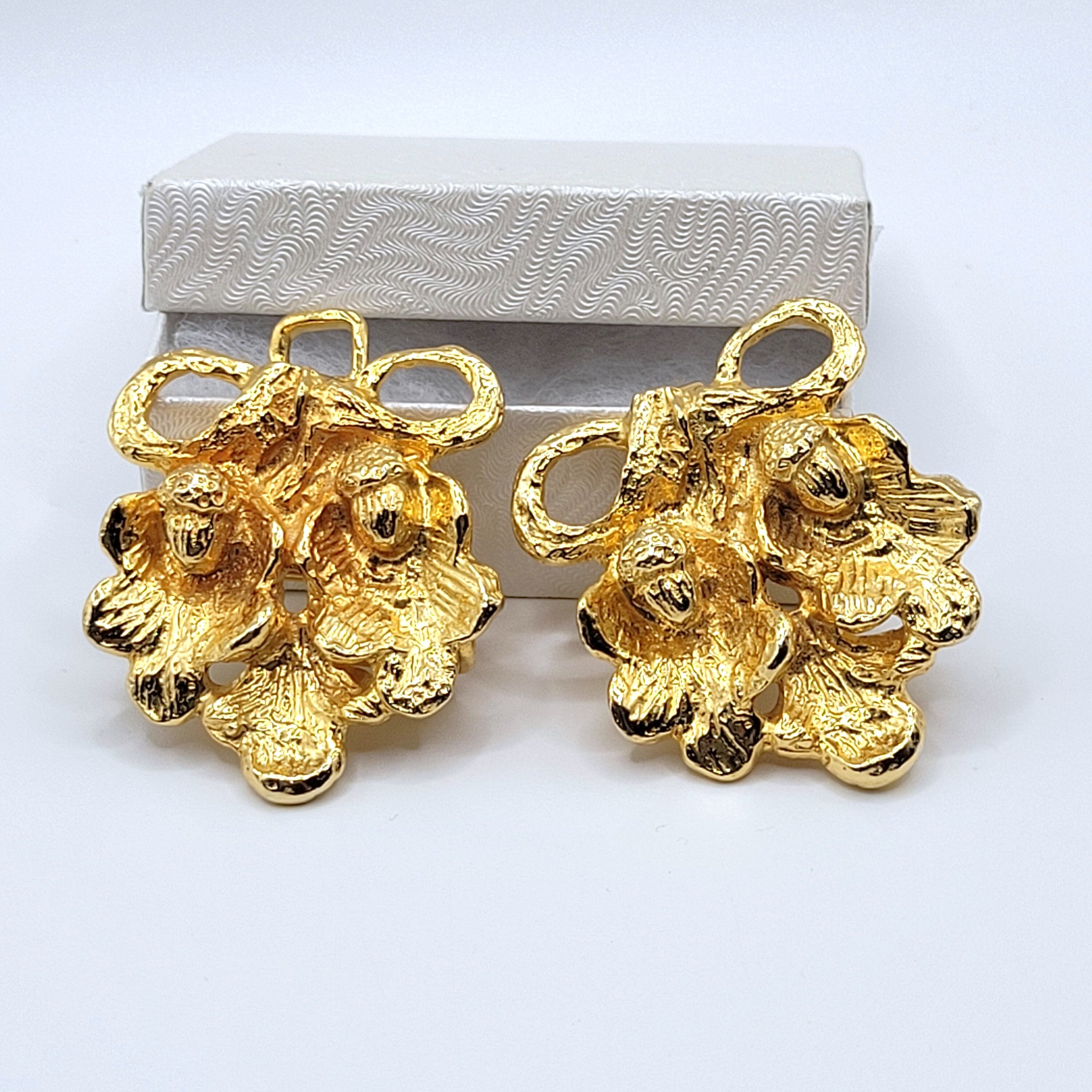 RARE! Mimi Di N 1972 Figural Acorn & Leaf Design Belt Long Double ...