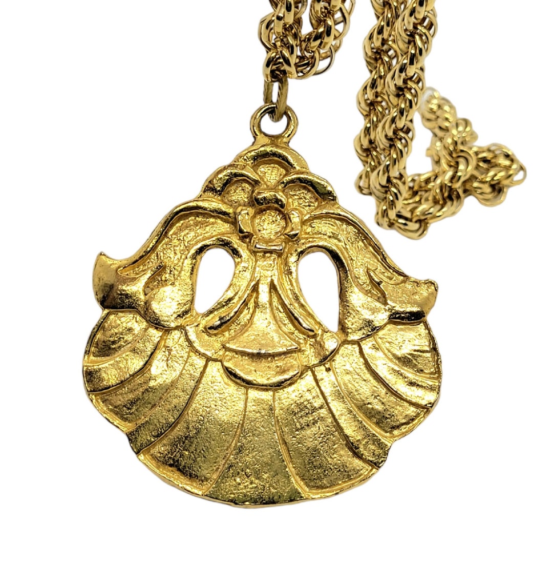 Rare La Royale Huge Totem Pendant Tribal Medallion Necklace Mask ...