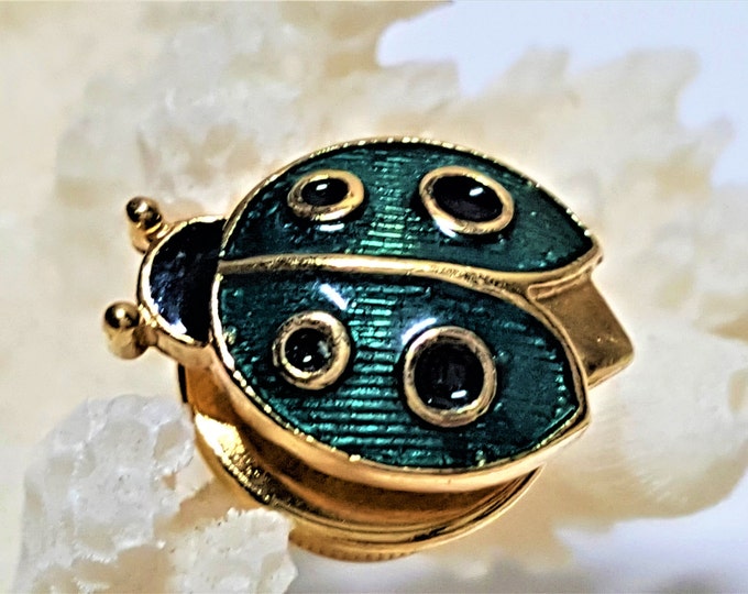 AVON Ladybug Pin Green Enamel, Tiny Insect Brooch, Bug Lapel Pin ...