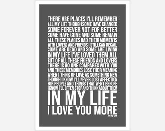 Beatles lyrics | Etsy