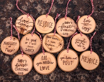 Wood burning ornaments | Etsy