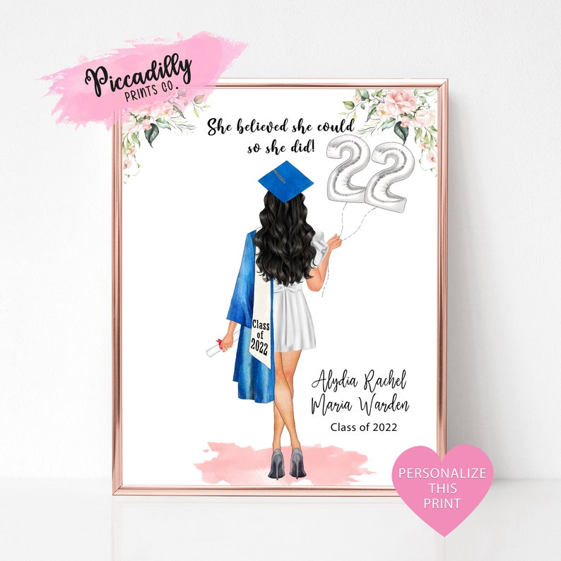 Personalised Graduation Print Custom Portrait Grad Gift - Etsy