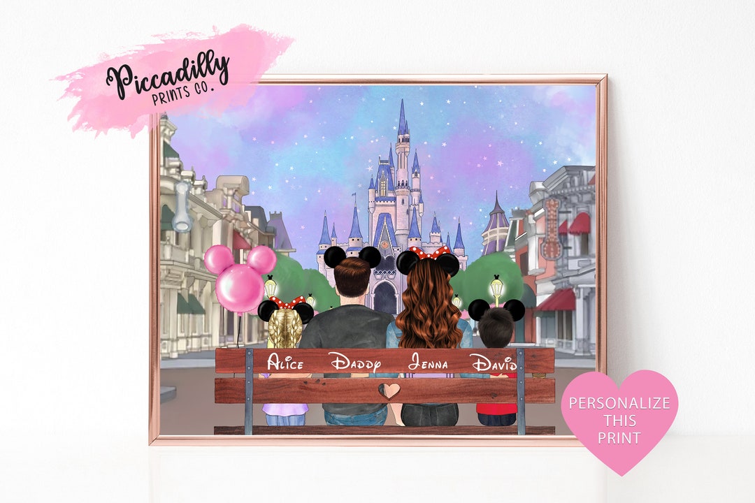 Custom Disney Family Portrait - Personalised Print - Disney World ...