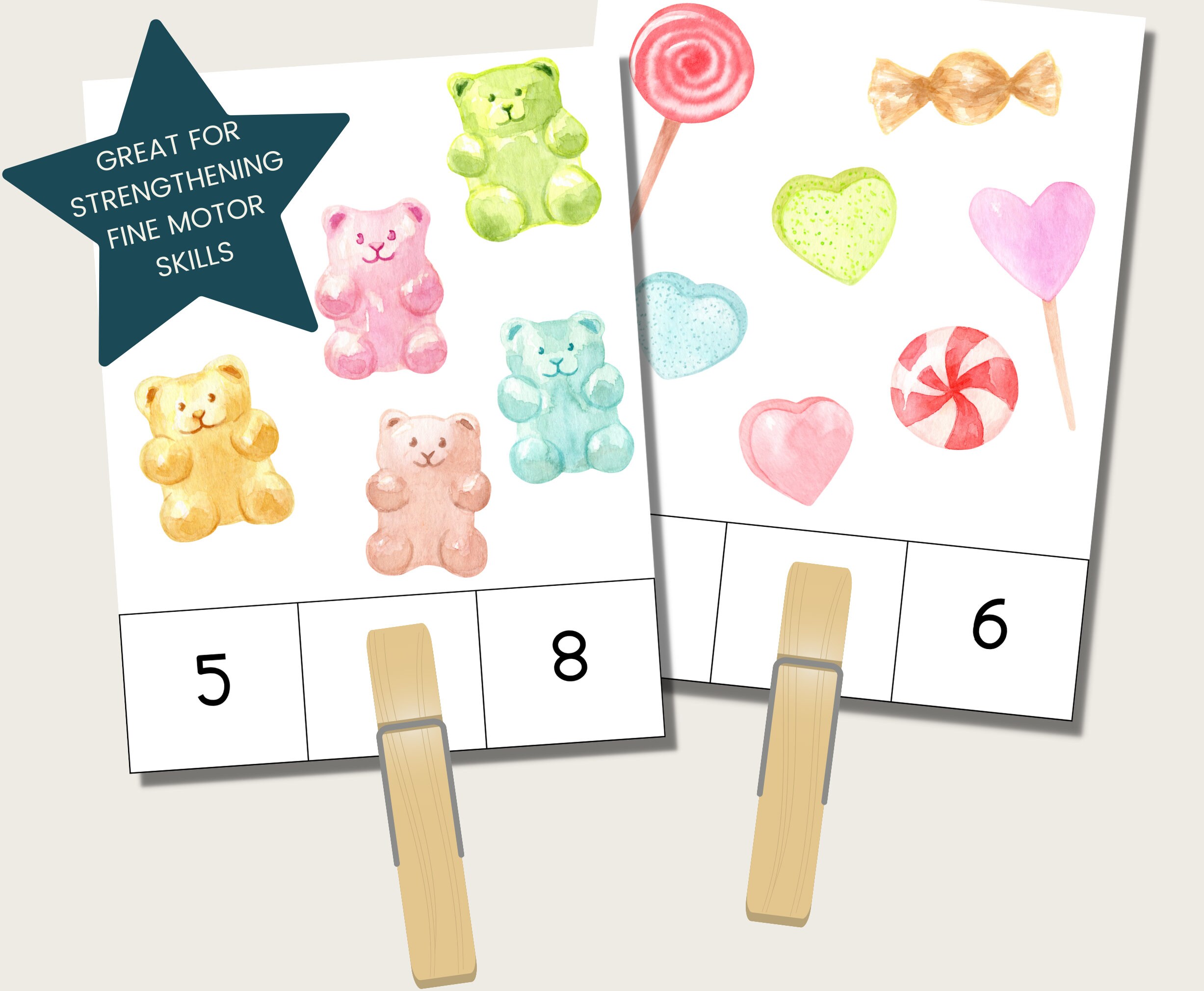 Valentine's Day Candy 1-20 Count and Clip | Preschool & Toddler ...