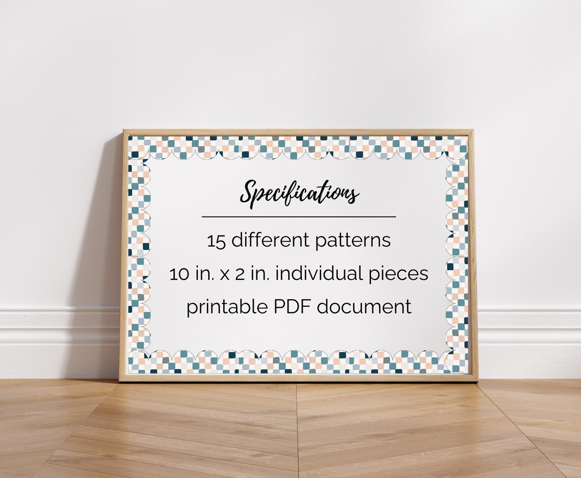 Printable Bulletin Board Borders | Natural Blue Floral Classroom Decor ...