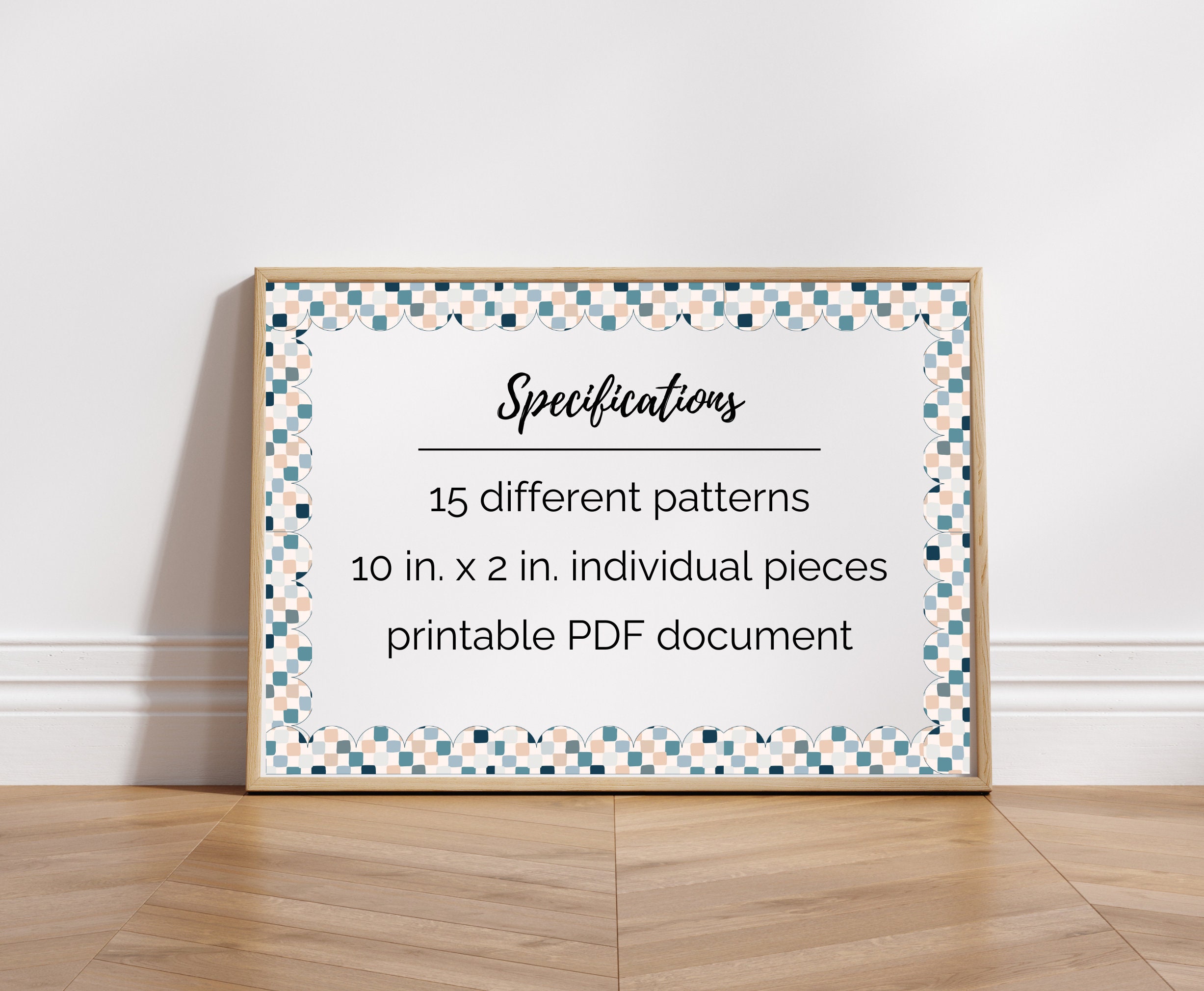 Printable Bulletin Board Borders | Natural Blue Floral Classroom Decor ...