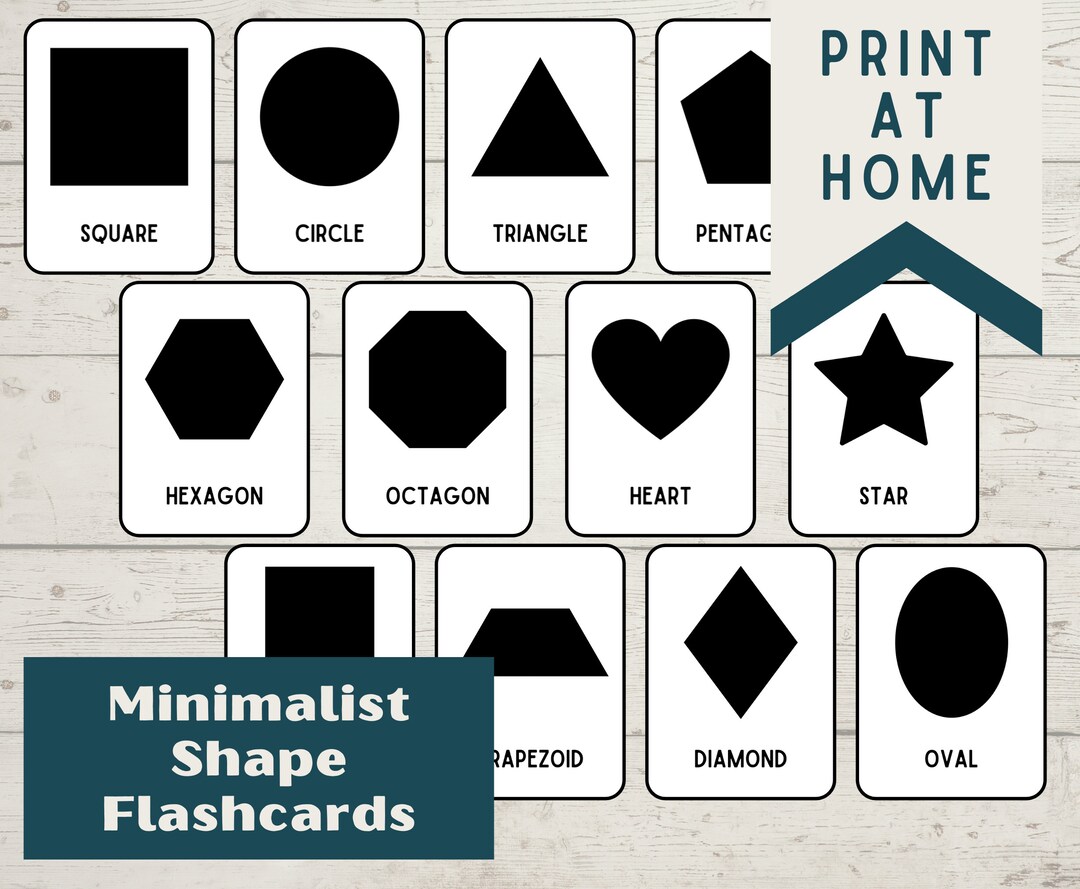 Minimalist Shape Flashcards for Toddlers & Preschoolers | Montessori ...