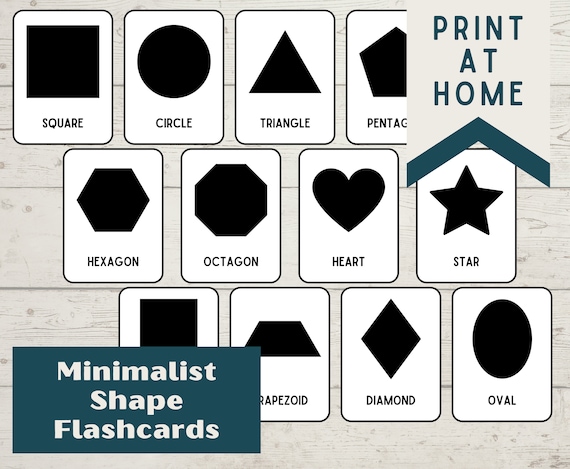 Minimalist Shape Flashcards for Toddlers & Preschoolers | Etsy