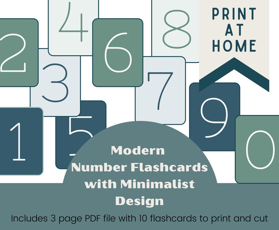 Printable Number Flashcards | Digital Download for Counting Numbers | 0 ...