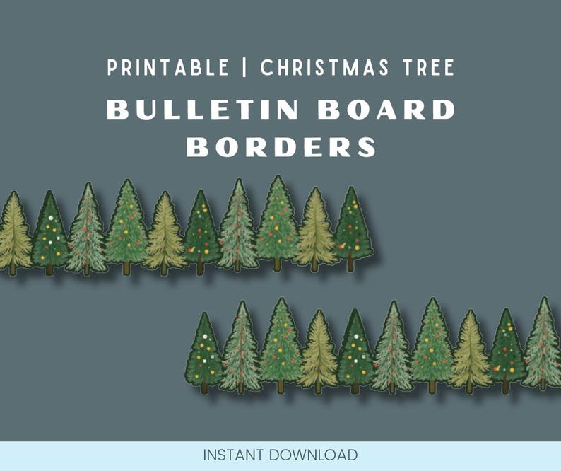 Christmas Tree Bulletin Board Border Printable | Christmas Classroom ...