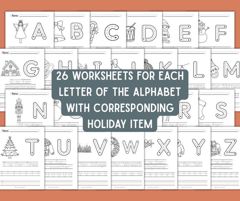 Christmas Alphabet Handwriting Worksheets | Uppercase & Lowercase ...
