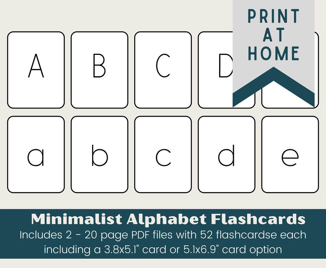 Minimalist Alphabet Flashcards for Toddlers and Preschoolers | ABC ...