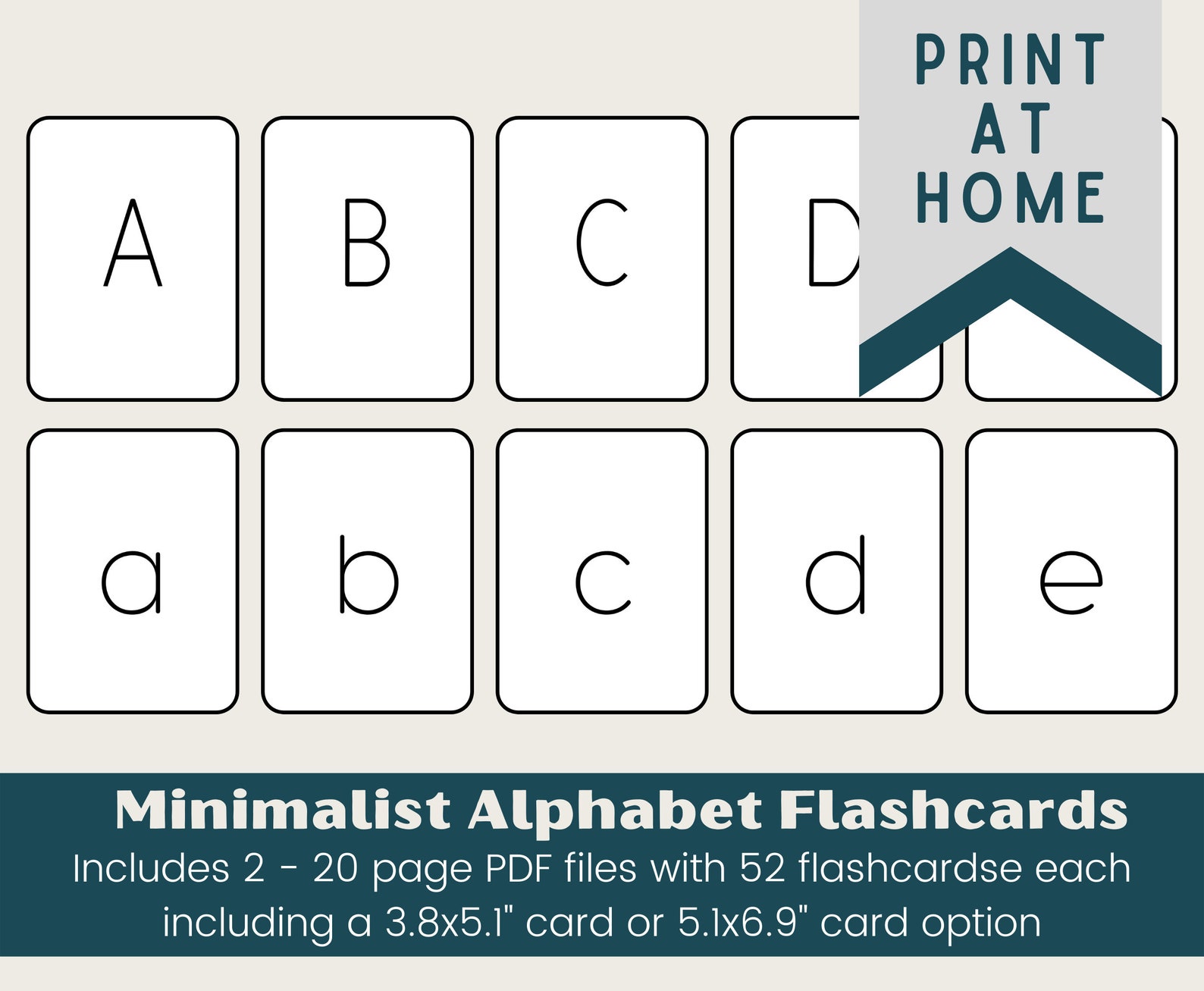 Minimalist Alphabet Flashcards for Toddlers and Preschoolers | ABC ...