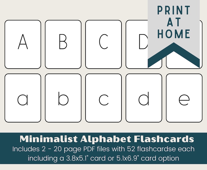 Minimalist Alphabet Flashcards for Toddlers and Preschoolers | ABC ...