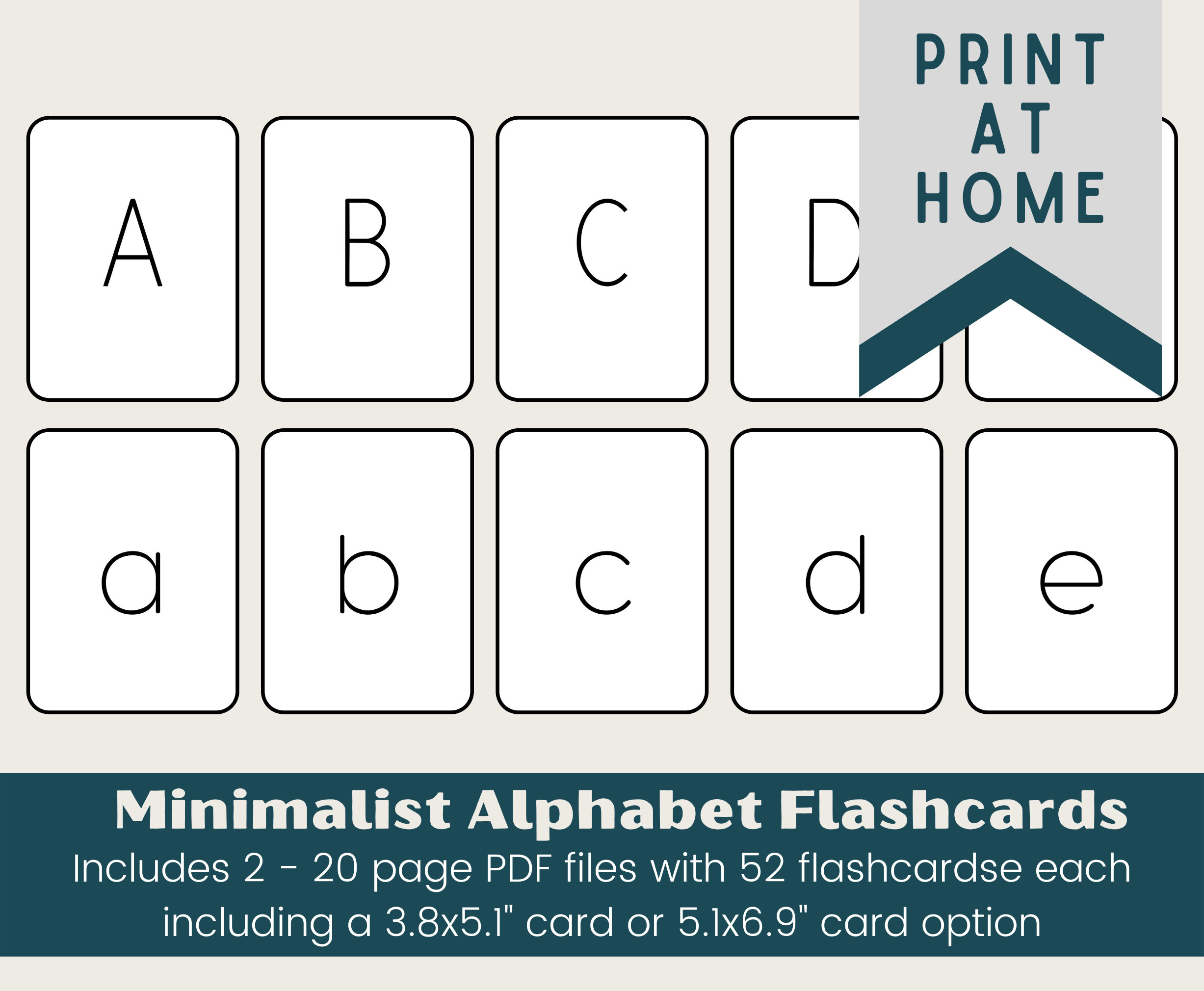 Minimalist Alphabet Flashcards for Toddlers and Preschoolers | ABC ...