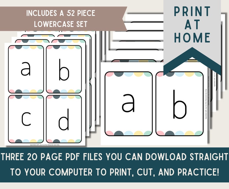 Scalloped Alphabet Flashcards for Toddlers & Preschoolers Kids ABC ...