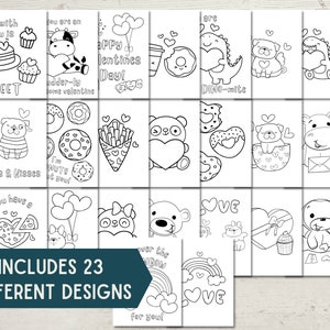 Valentines Day Coloring Page Bundle for Kids, Valentines Day Activity ...