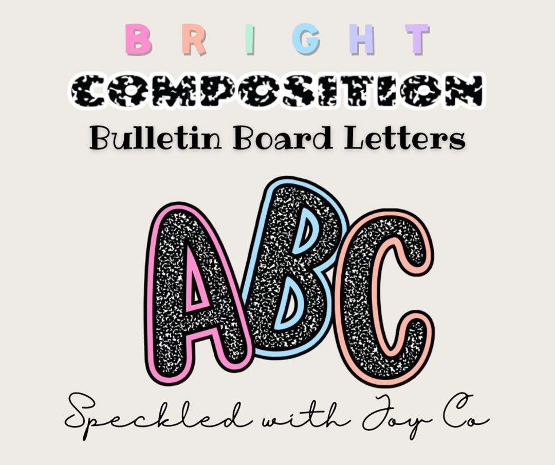 Printable Bulletin Board Letters Rainbow Composition Print | Classroom ...