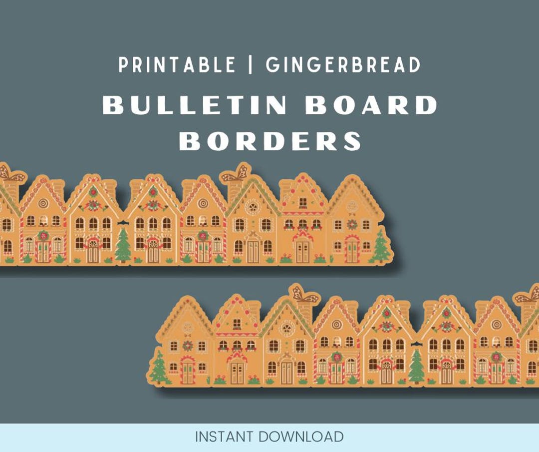 Gingerbread House Bulletin Board Border Printable | Christmas Classroom ...