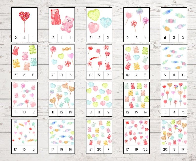 Valentine's Day Candy 1-20 Count and Clip | Preschool & Toddler ...