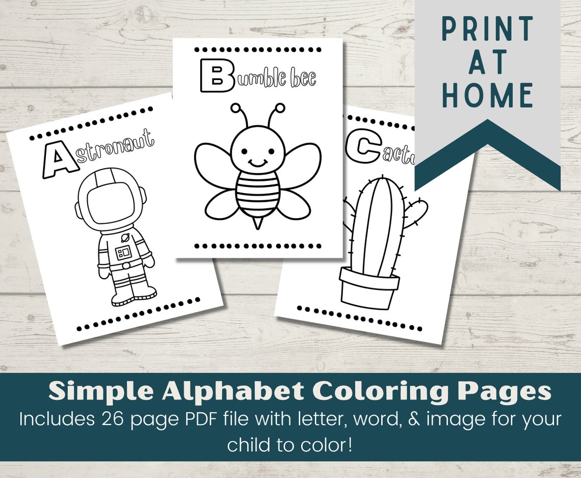 Alphabet Coloring Pages for Toddlers and Preschoolers Pre-k & - Etsy
