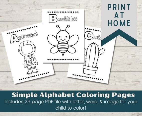 Alphabet Coloring Pages for Toddlers and Preschoolers Pre-k & | Etsy